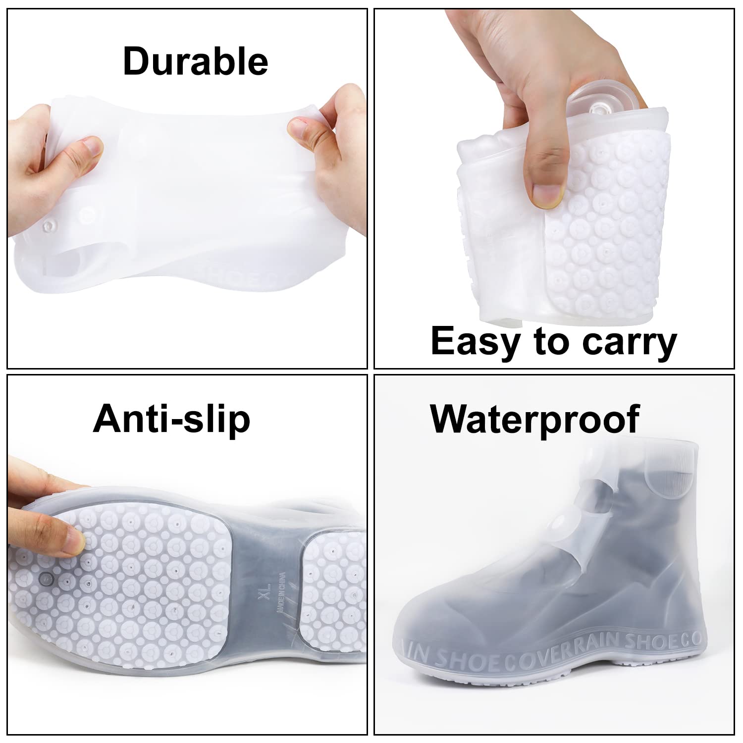 MagicDesign Upgraded Waterproof Silicone Non-Slip Shoe Covers For Rainy Days – Lightweight and Reusable Waterproof Overshoes – Easy to Carry and Practical – Ideal for Multiple Scenarios