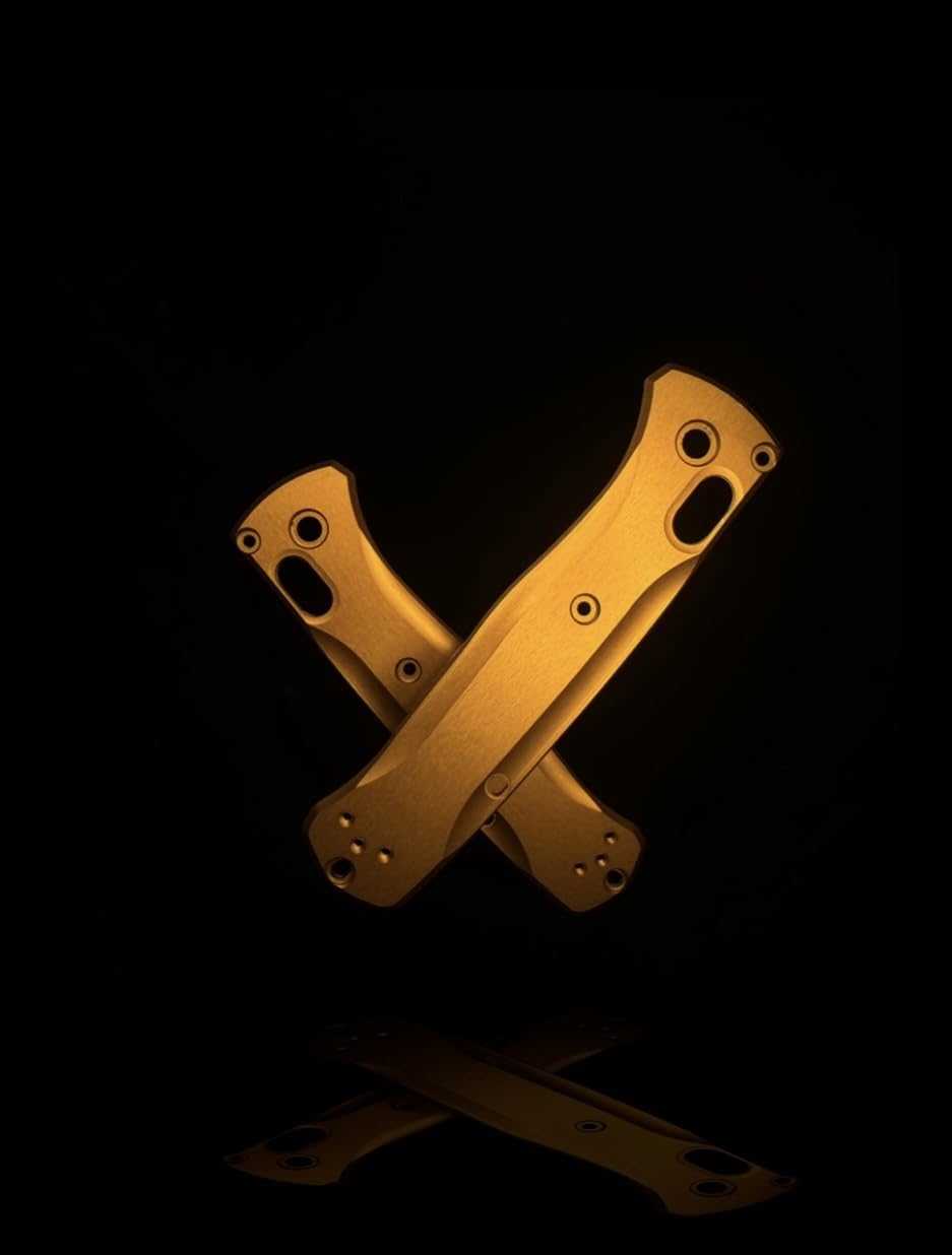 Sunset Orange, Smooth, Billet Aluminum, Full Size Bugout, Gift for dad, Everyday Carry Knife Scales