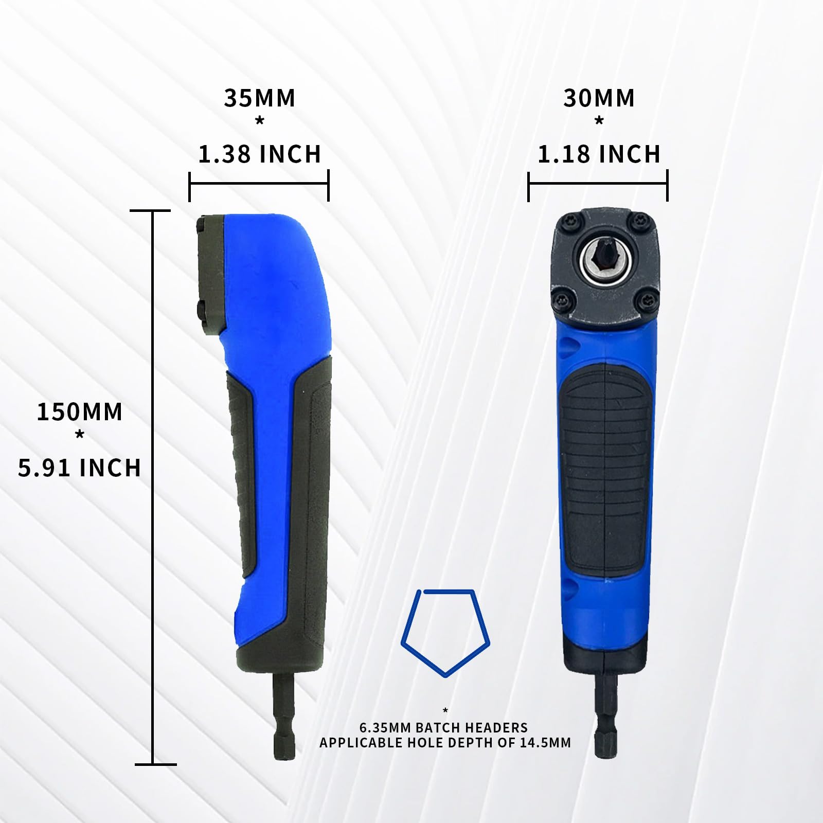 Right Angle Drill Attachment, 90 Degree Drill Adapter, Screwdriver Socket Adapter, Drill Bit Corner Adapter for Most Electric Drills, Socket Wrenches, Perfect for Driving Screws in Tight Spaces(Blue)