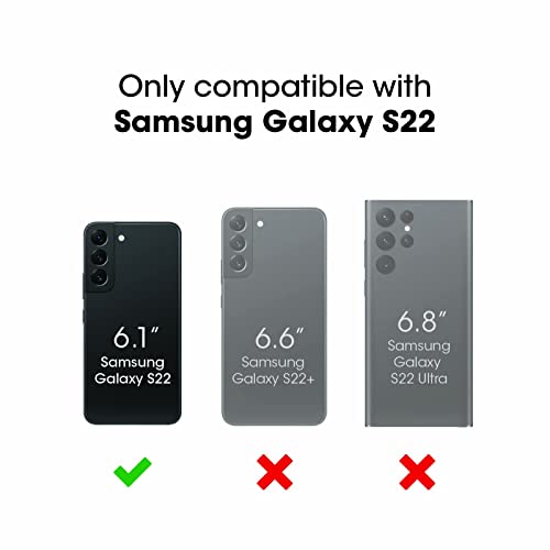 OtterBox Galaxy S22 Symmetry Series Case - BLACK, ultra-sleek, wireless charging compatible, raised edges protect camera & screen