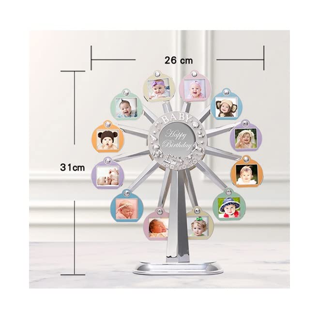N/A Baby's First Year 12 Photo Frame by Month Newborn Baby Registry H Musical Ferris Wheel Picture Frame