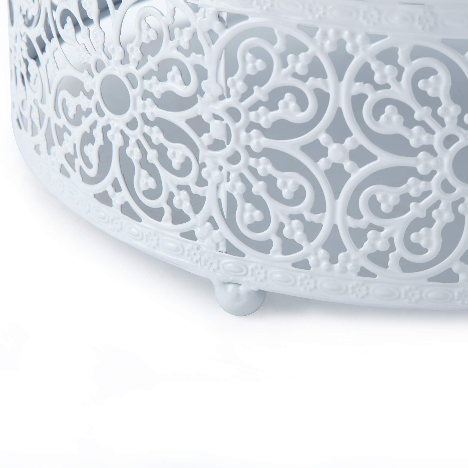 Hotity 3 Sets Cake Stands Round Cake Stand Set Metal Display Cupcake Stands for Dessert, White