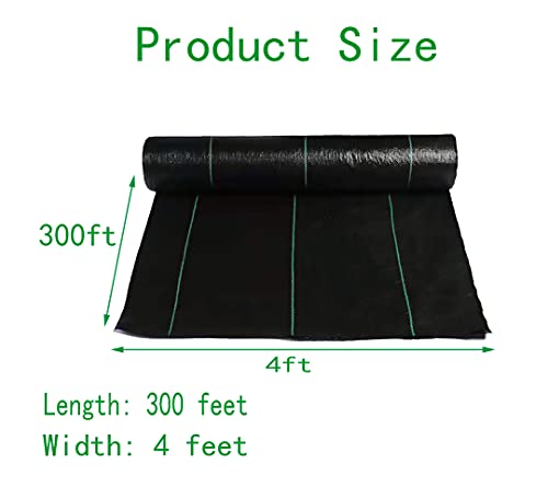 MICROMALL Premium 4oz Pro Weed Barrier Landscape Fabric 4ft x 300ft, Weeds Control for Flower Bed, Mulch, Pavers, Edging, Garden Stakes or Any Heavy Duty Outdoor Project