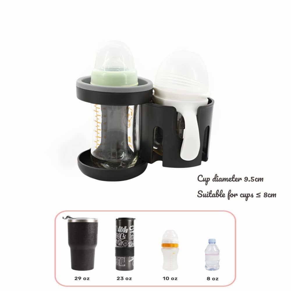 MTRSUE New 2 in 1 Universal Stroller Cup Holder, Bike Cup Holder, 360 Degrees Rotation Cup Holder for Stroller, Bike, Wheelchair, Walker, Scooter