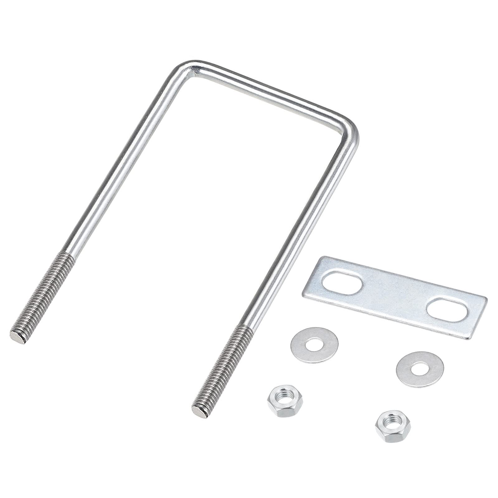 METALLIXITY U Bolts 2 Sets (M8x60x150mm), Square U Bolt Carbon Steel with Accessories - for Construction, Pipe
