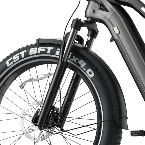 OKAI Ranger 4" Fat Tire E-Bike 330lb Capacity BAFANG Rear Hub Motor 48V 750W Shimano 8-Speed Gears 45 Mile Range Custom LED Light Bar LCD Touchscreen TEKTRO Disc Brakes Black