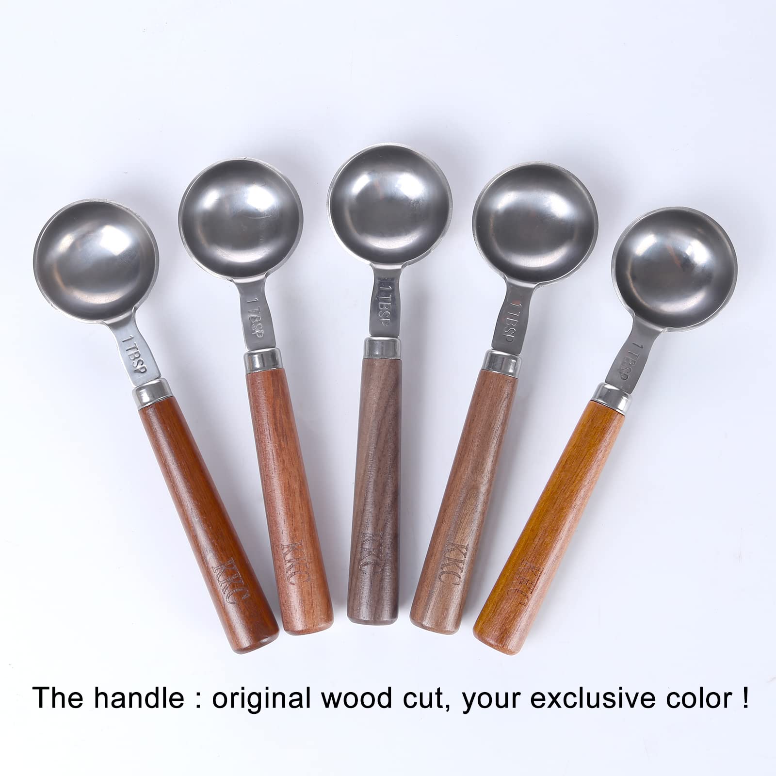 KKC HOME ACCENTS Coffee Scoop for Ground Coffee 1 Tablespoon,Tea Scoop for Loose Tea,Wood Long Handle Coffee Bean Scoop, Long Handle Coffee Measuring Spoon,Gold,1 tbsp,6.7 inch