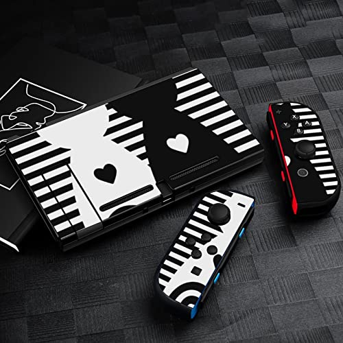 Lovers Heart Cats Decal Stickers Cover Set Full Wrap Skin for Switch Protection Faceplate Sticker for Switch