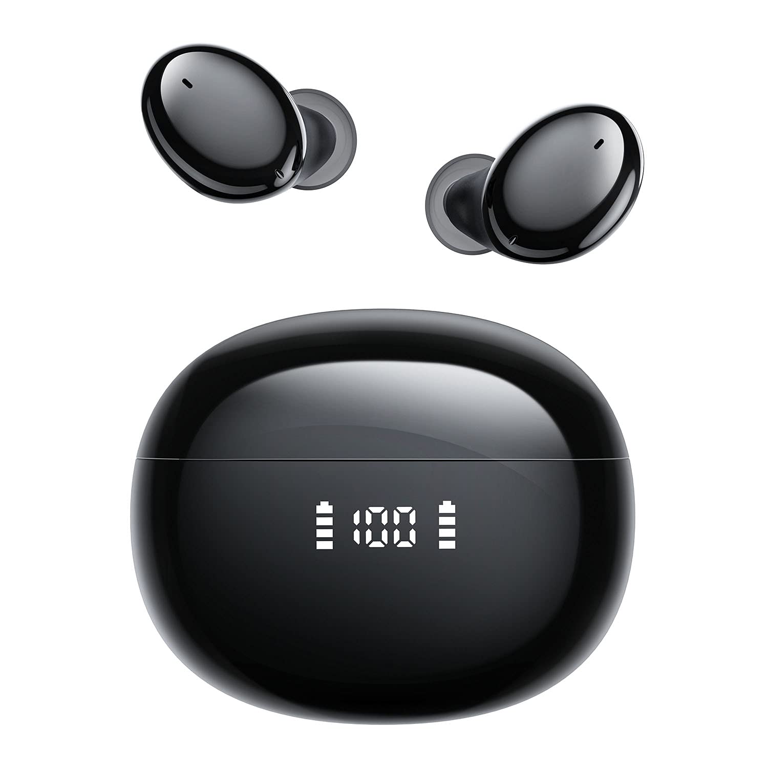 Losei D73 Wireless Earbuds with 4 Mics Clear Call & Wireless Charging Case, IPX7 Waterproof Bluetooth Headphones & 30Hrs Playtime Headset, in-Ear Stereo Mini Cordless Earphones for iPhone/Android