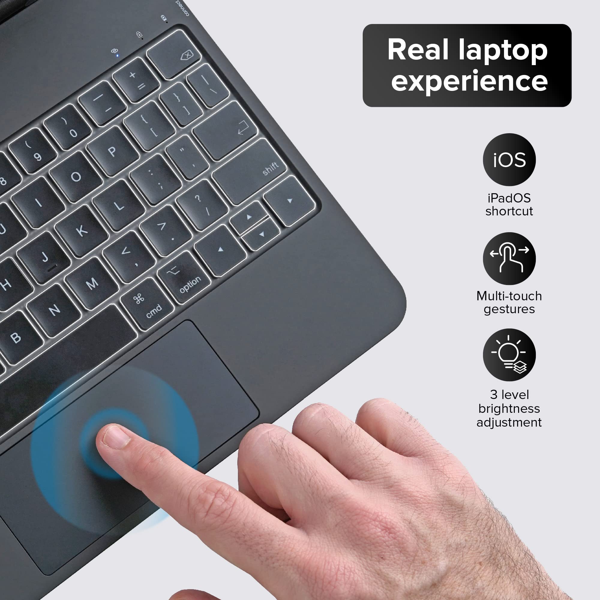 MOBEE Keyboard Case for iPad Pro 11 Inch (4th/3rd/2nd/1st) Gen 2022 & Air 6th 11 Inch (M2, 2024) & iPad Air 5th/4th Gen 10.9 Inch,Magic-Stand Keyboard Case with Multi-Touch Trackpad, Backlit, Magnetic
