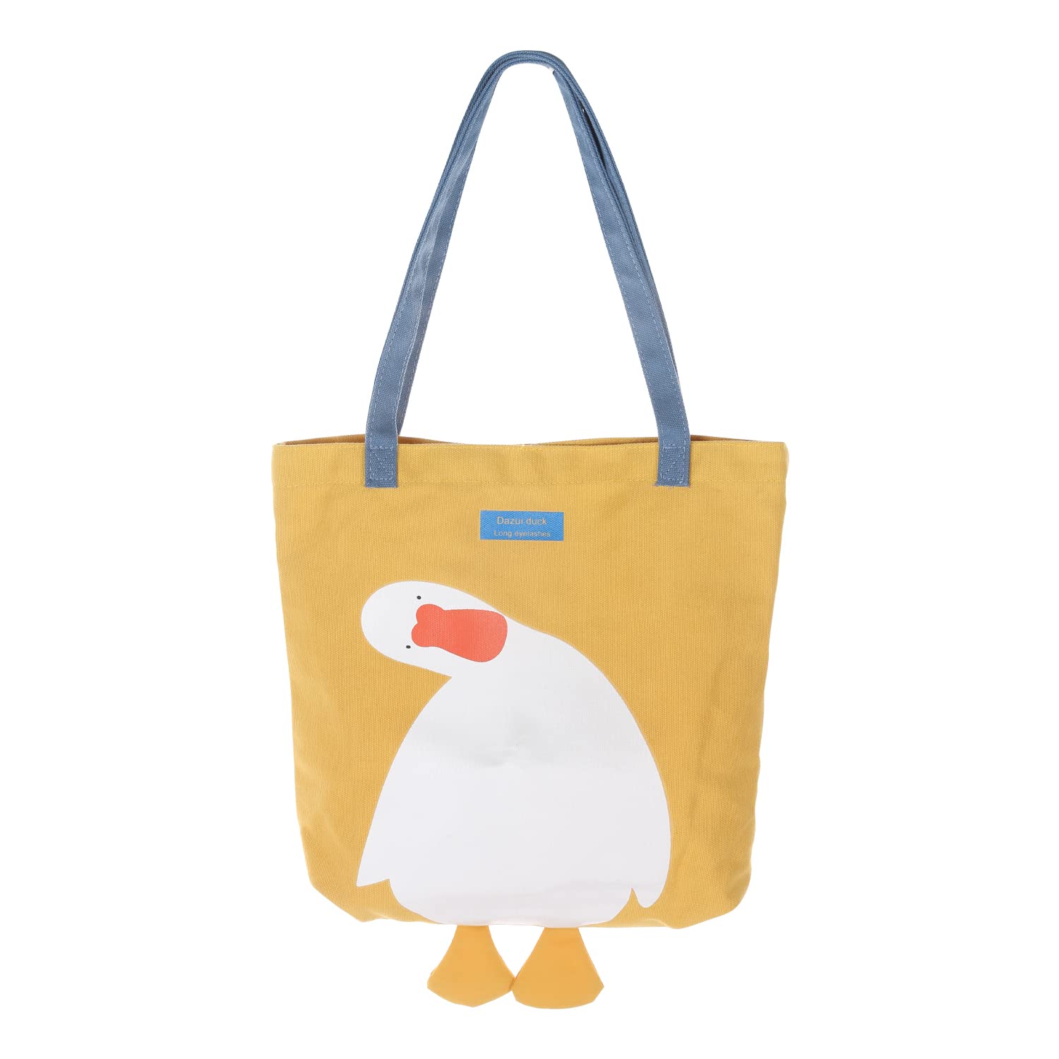 KKC HOME ACCENTS Duck Canvas Tote Bag Cute Aesthetic School Shoulder Bag Reusable Grocery Shopping Bags for Women Teacher Mother as Gifts Washable