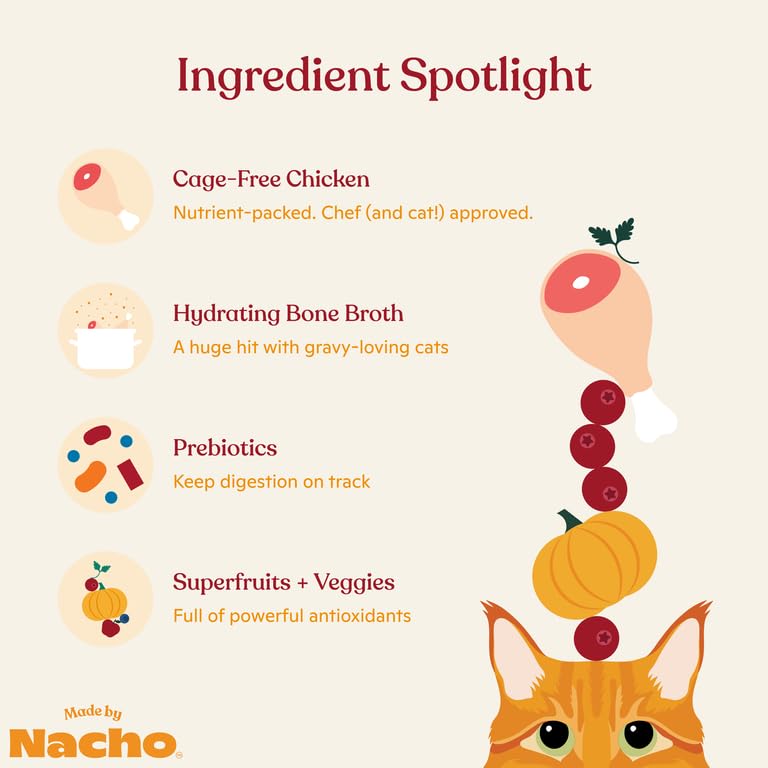 Made by Nacho Wet Cat Food, Cage-Free Minced Chicken in Bone Broth for Extra Hydration, (10 Pack)