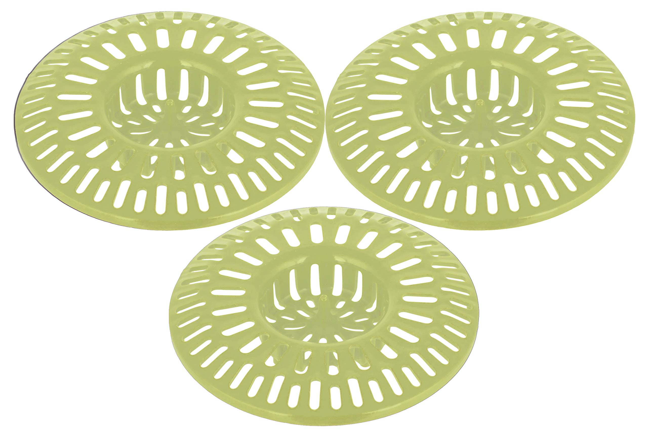 Shower Plastic Basket Hair Trap - Pack of 3 - Bathtub Drain Catcher - Hole Guard for Bathroom Sink