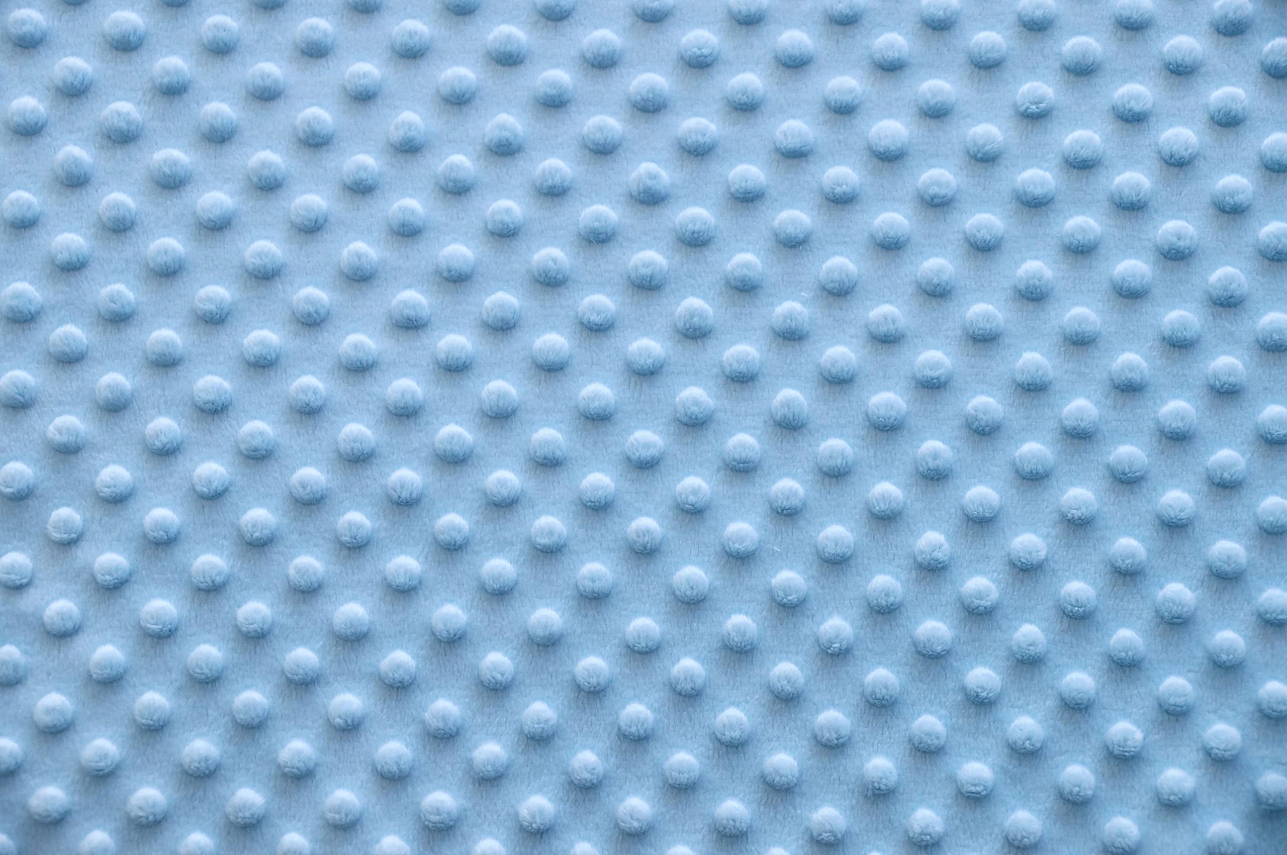 Sky Blue Minky Bubble Dimple Dot Plush Fur Fabric Polyester 58-60"
