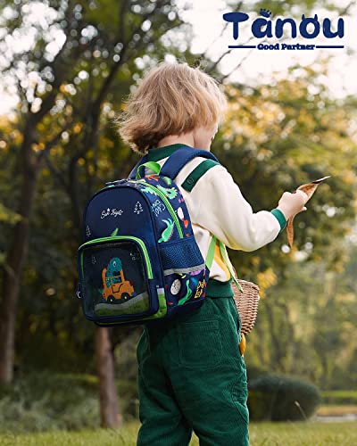 Tanou Toddler Backpack for Boys, 11 Inch Ultra-light Kids Small Backpacks, 2023 Cute Toddler Bag for Preschool Day Care, Dinosaur