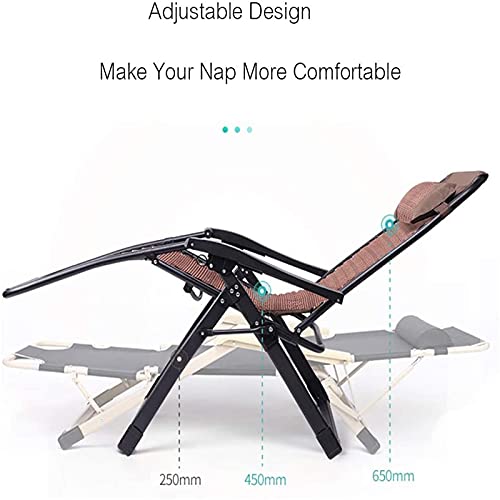 MAYABI Zero Gravity Lounge Chair, Folding Lounge Chair, Breathable, Reclining Reclining Patio Chairs, 500 LB Capacity, Zero Gravity Adjustable Chair, Durable Lounge Chair (Color : B)