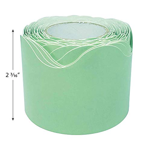 Teacher Created Resources Mint Green Scalloped Rolled Border Trim - 50ft - Decorate Bulletin Boards, Walls, Desks, Windows, Doors, Lockers, Schools, Classrooms, Homeschool & Offices