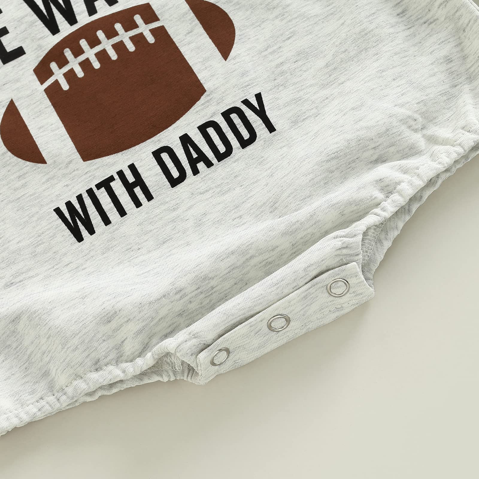 Lamuusaa Newborn Baby Girl Boy Outfits Football Crewneck Sweatshirt Romper Bodysuit Oversized Sweater Fall Tops