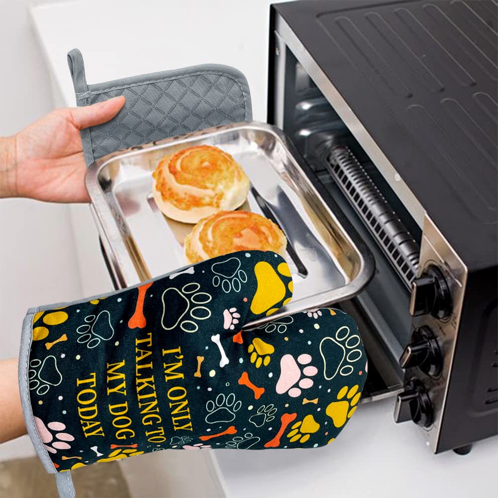 I‘m Only Talking to My Dog Today,Oven Mitts and Pot Holders Sets of 2,Funny Oven Mitt,Dog Lover Gift,Birthday Gift for Dog Owner,Dog Lover, Dog Mom