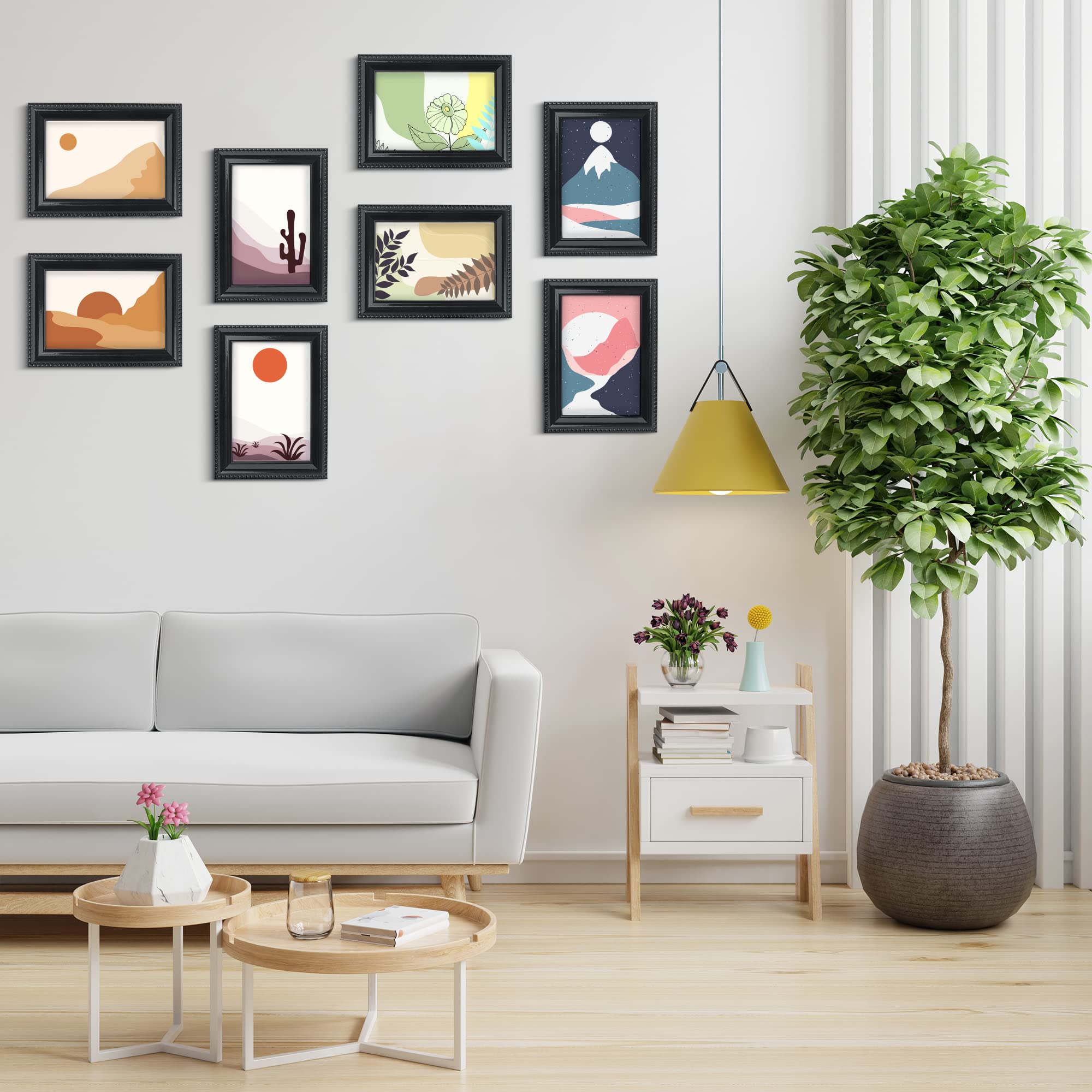 Houseables 4x6 Picture Frames Set, 12 Pack, Glass, Rustic, Distressed, Multi Photo Kit, Gallery Wall Decor, Table Display, Horizontal or Vertical Hanging Mount, For Desk, Family Mural, Collage Bundle