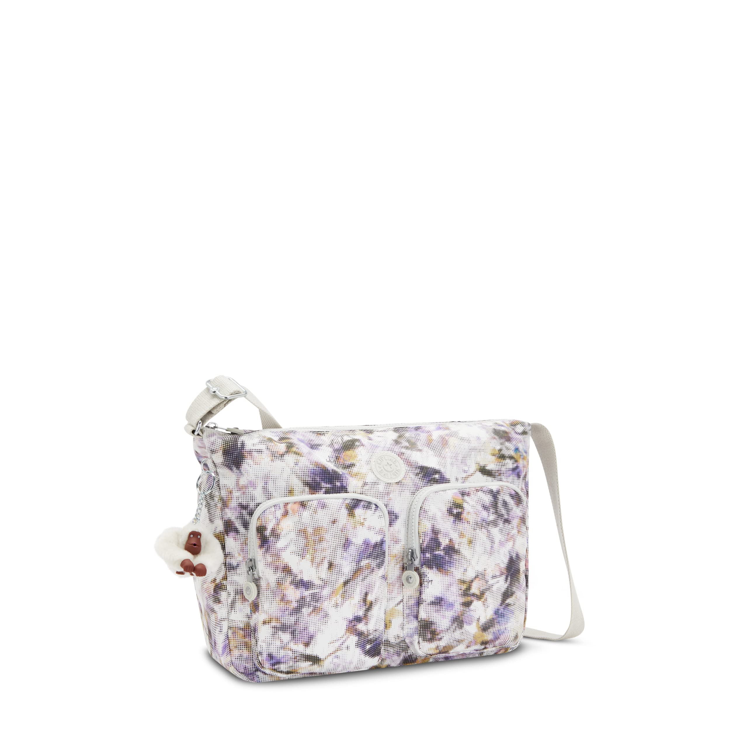 Kipling Womens Women's Sidney Bag, Organize Accessories, Two Front Zip Pockets, Adjustable Strap, Nylon Crossbody Bag, Prairie Wind Light, 13.5 L x 10 H 6 D US