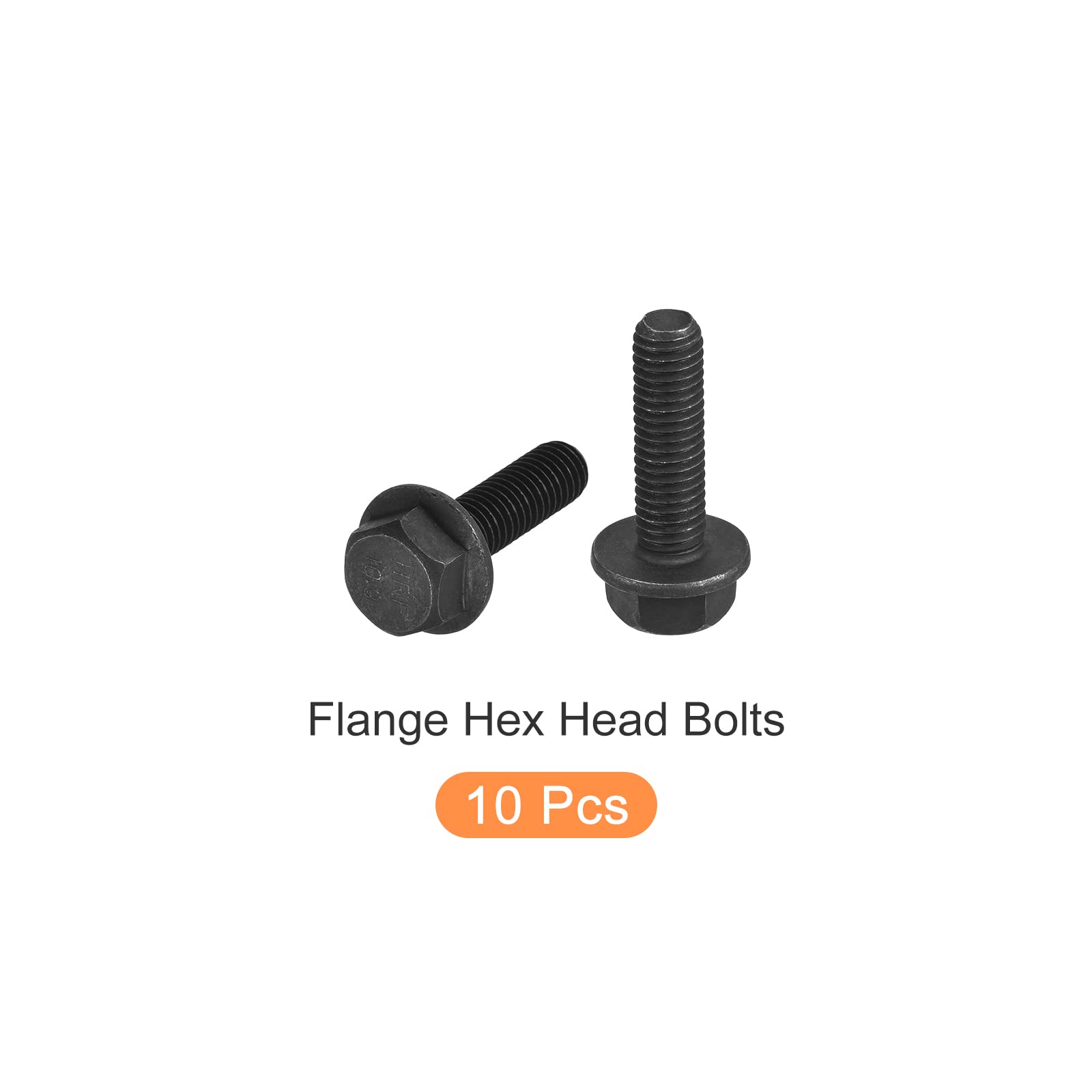 METALLIXITY Flanged Hex Head Bolts (M6x25mm) 10pcs, Hexagon Bolt Fully Thread Screw - for House Construction Hardware Fasteners