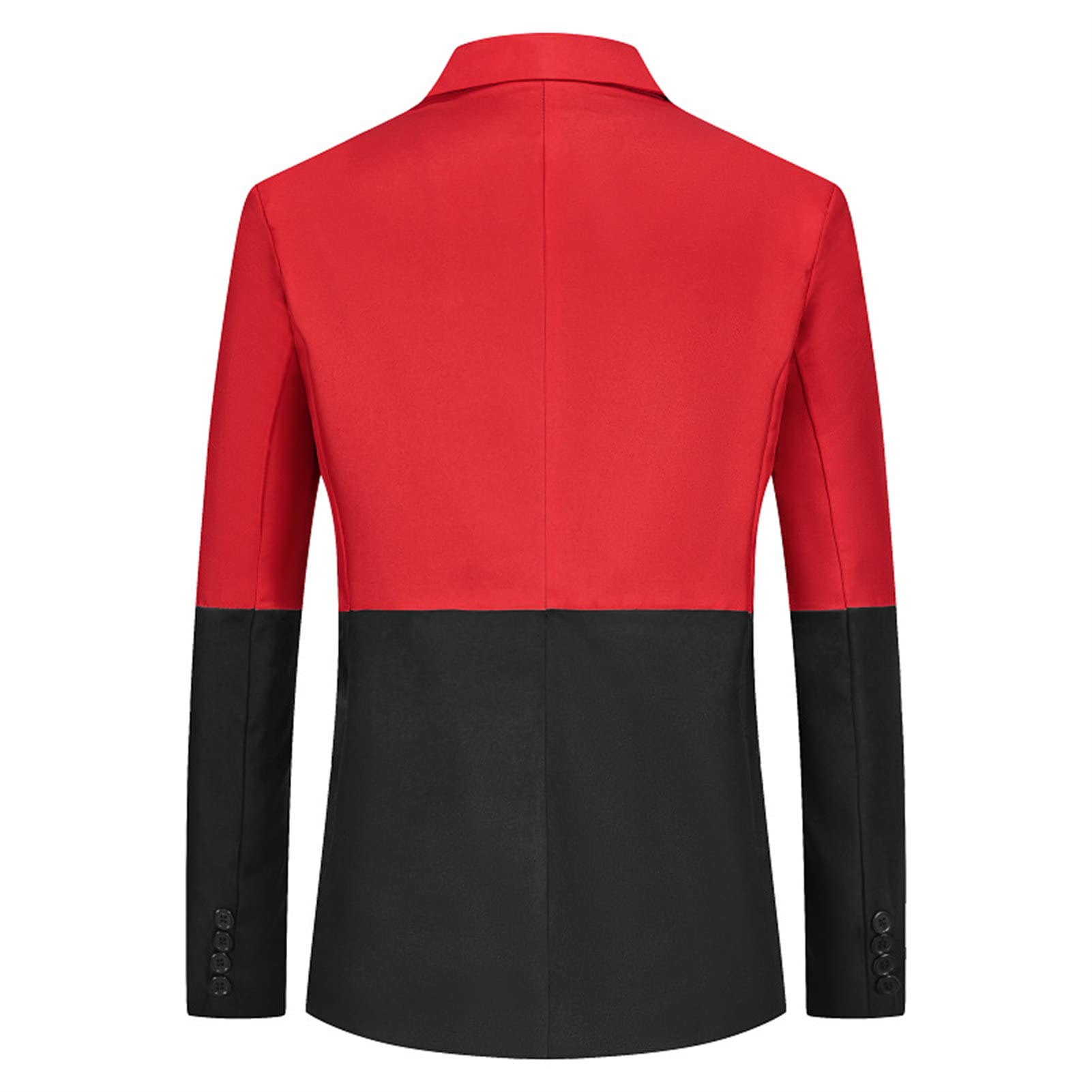 Men's Slim Fit Blazer 1 Buttons Stylish Business Suit Sports Coats Lightweight Single Breasted Lapel Prom Jacket (Red,X-Large)