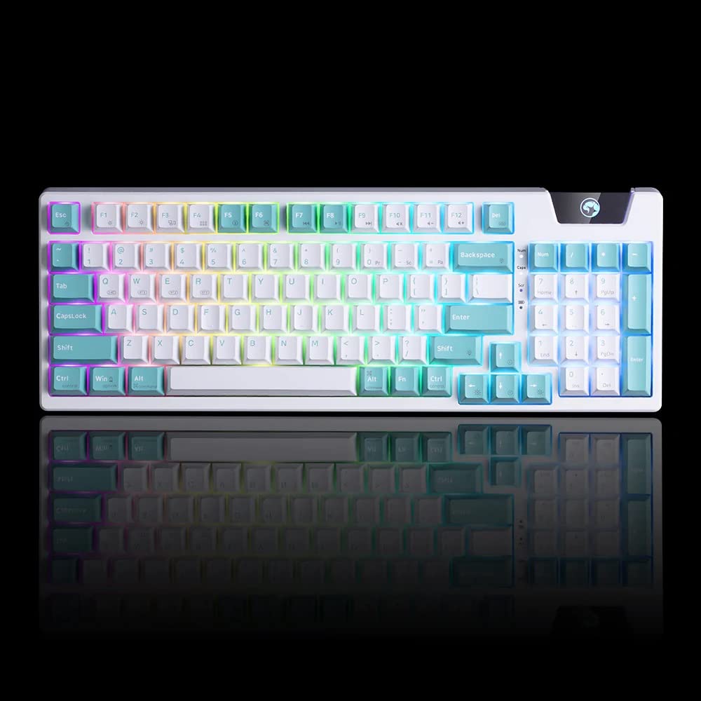 MARVO KG972W Gasket Mount Mechanical Keyboard, Gasket Mount Design, 98% Hot-Swappable Wireless, 87 Keys Custom Gaming Keyboard, Three Connection Modes (Blue)