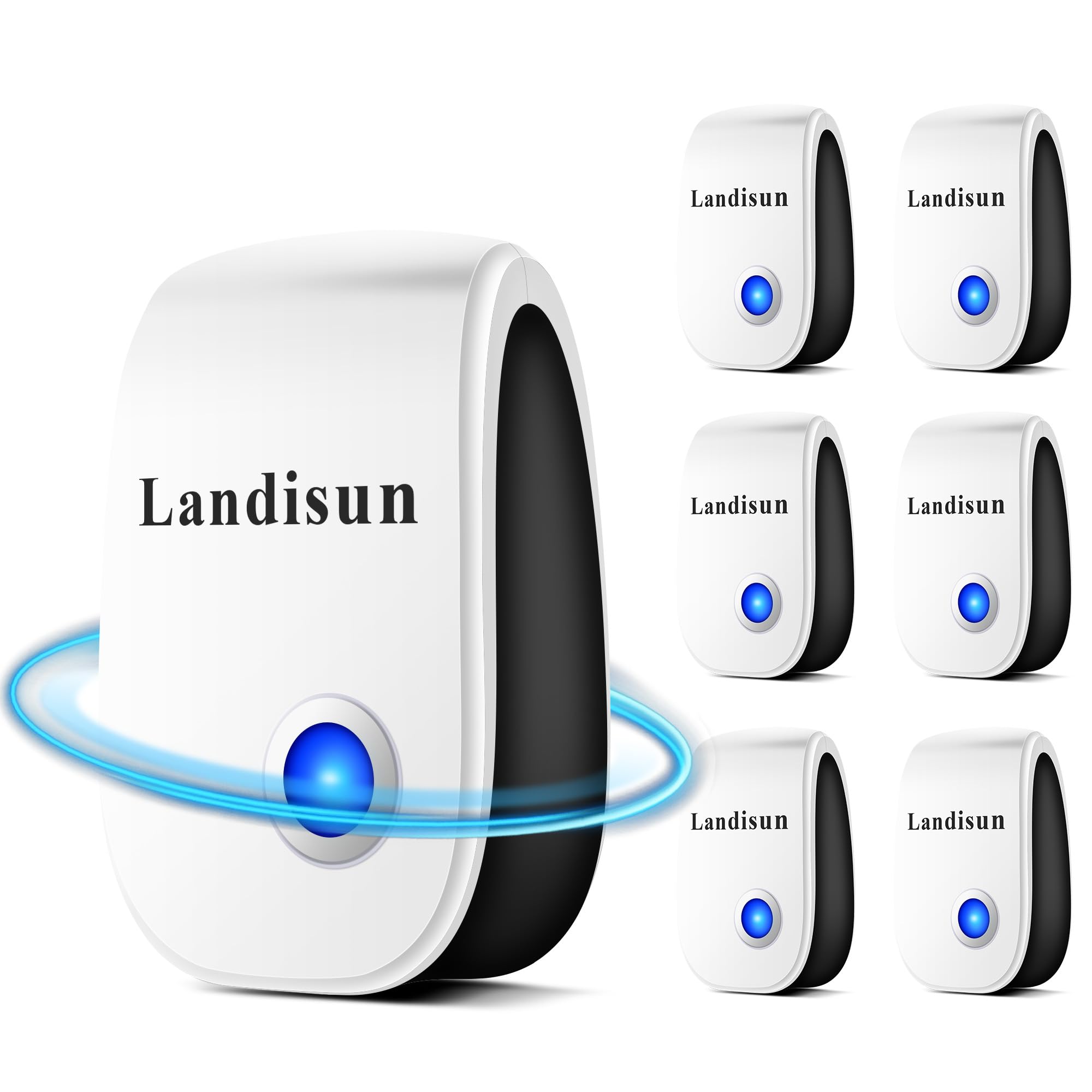 Landisun Pest Ultrasonic-Repeller Mosquito-Indoor Pest-Control for Insect Rodent Mosquito Bug Roach Spider Ant Electronic Plug in House Garage Office Store 6 Packs