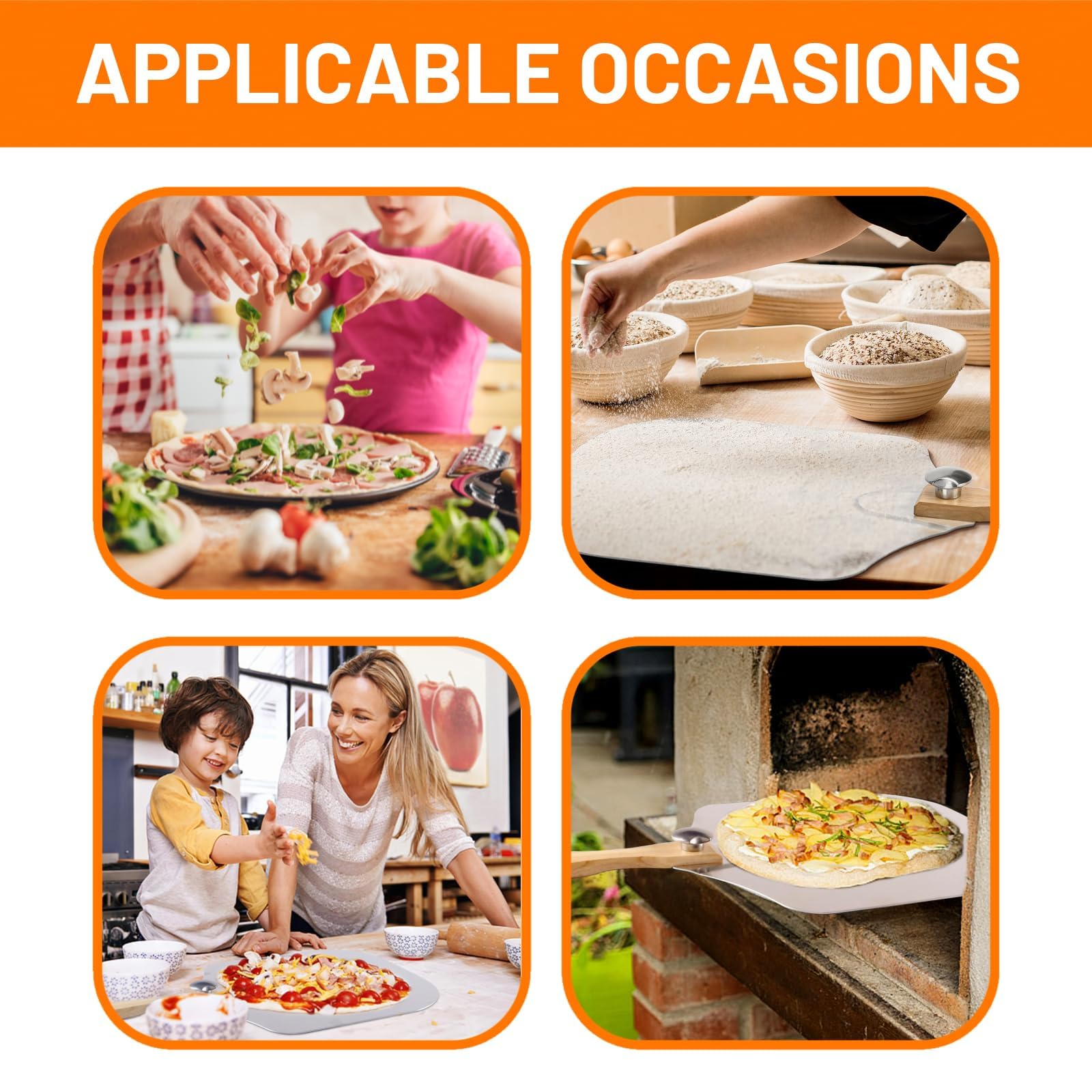 Lituford Master the Art of Pizza Making with Our Complete Pizza Oven Set and Accessories - Includes 12" x 14β Pizza Peel and Cutter with 14" Blade - Perfect for Indoor and Outdoor Cooking!