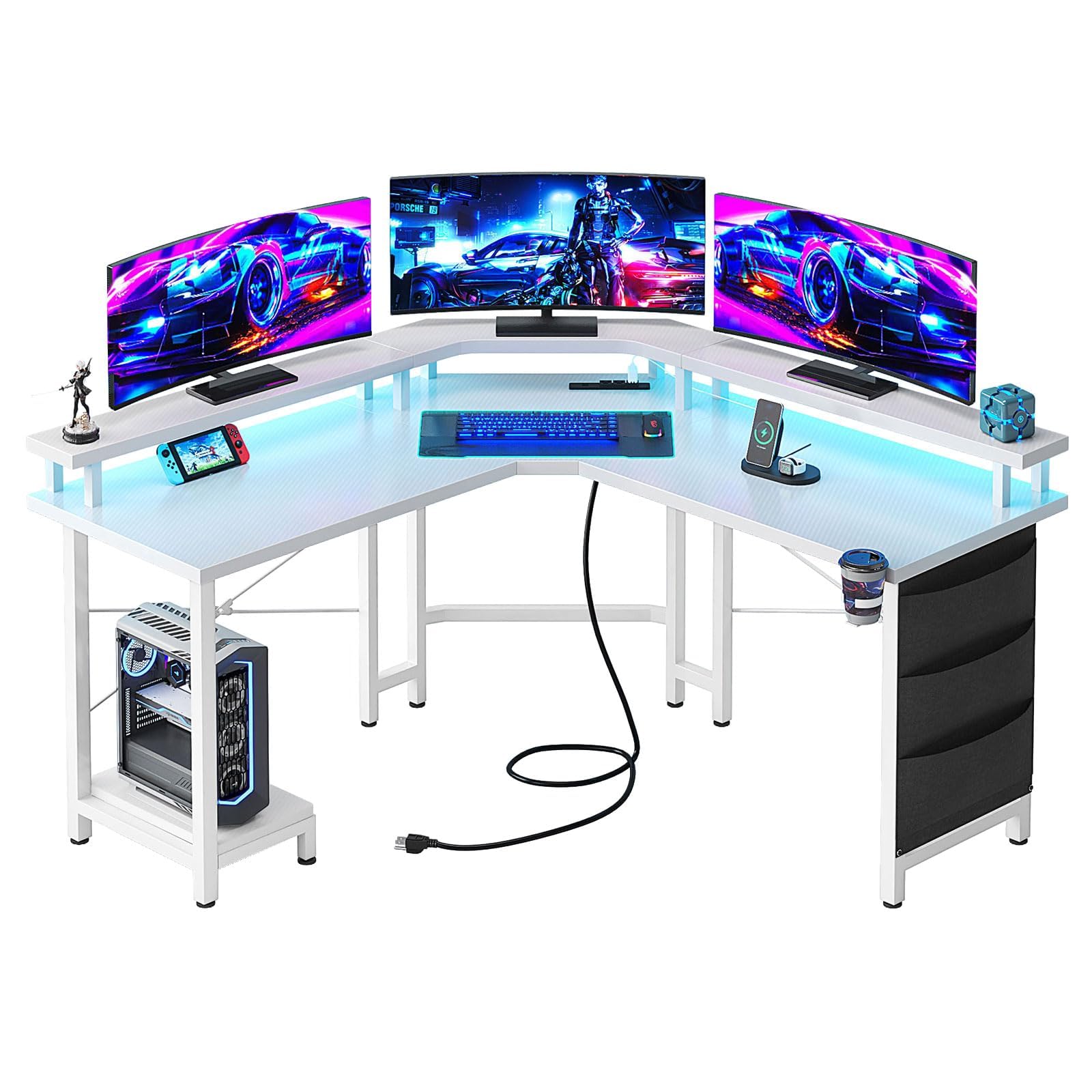 Flrrtenv 31 Inch Computer Desk, Small Desk, Office Desk with Hook, Modern Home Office Desk, Writing Desk, PC Desk, White