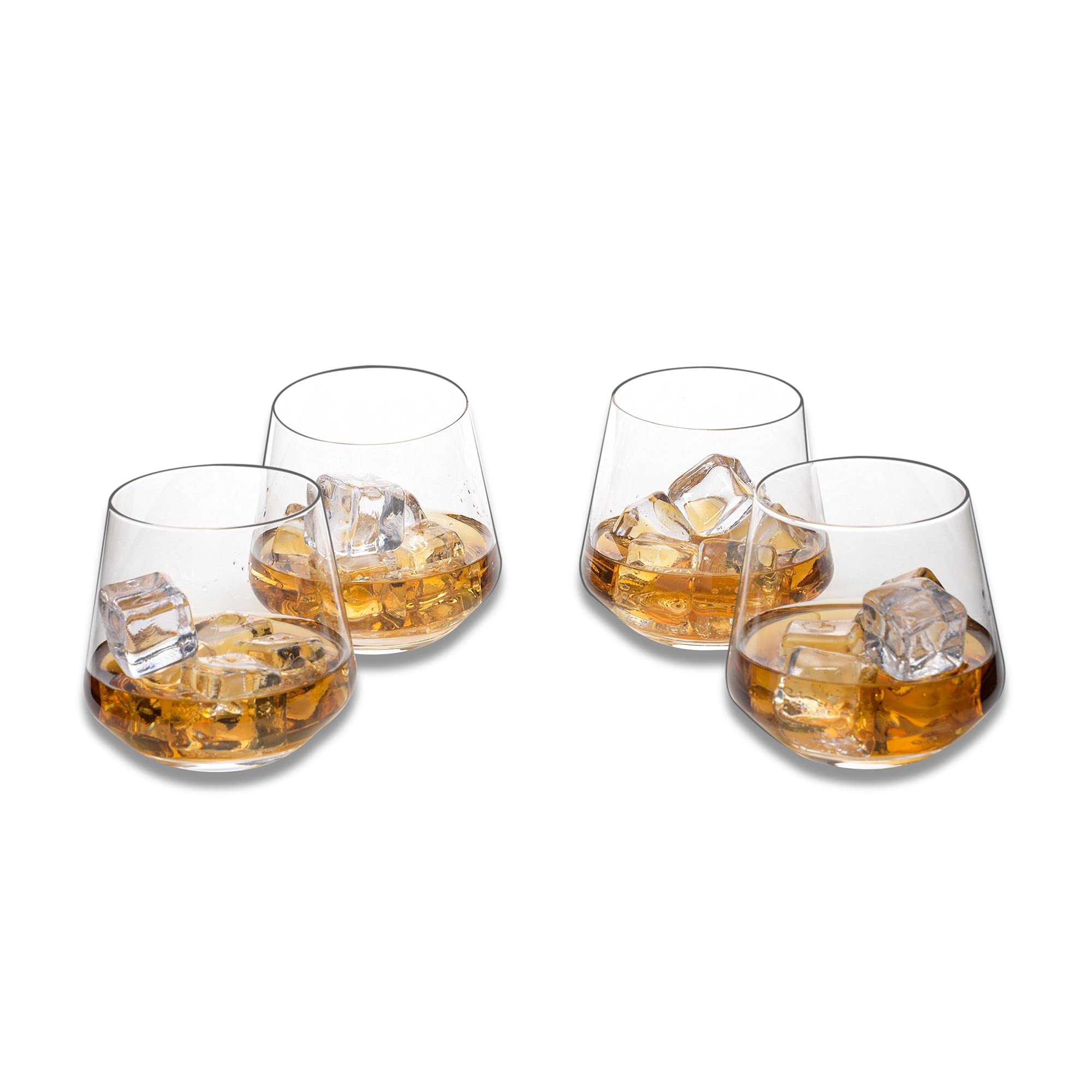LEMONSODA High-End Double Rocks Glasses (Set of 4) β Lead-Free Crystal β Perfect for Scotch, Bourbon, Old-Fashioned β 400mL Capacity β Gift Box Included.