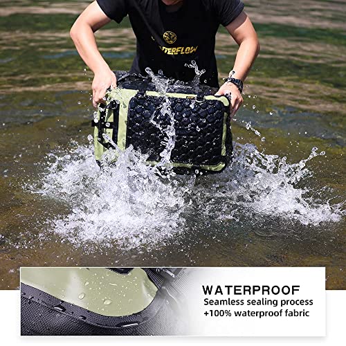 Rhinowalk Motorcycle Tail Bag Motorbike Side Bag 30L Full Waterproof Motor Saddle Pannier Bag Rear Rack Trunk Professional Motor Accessories-Green