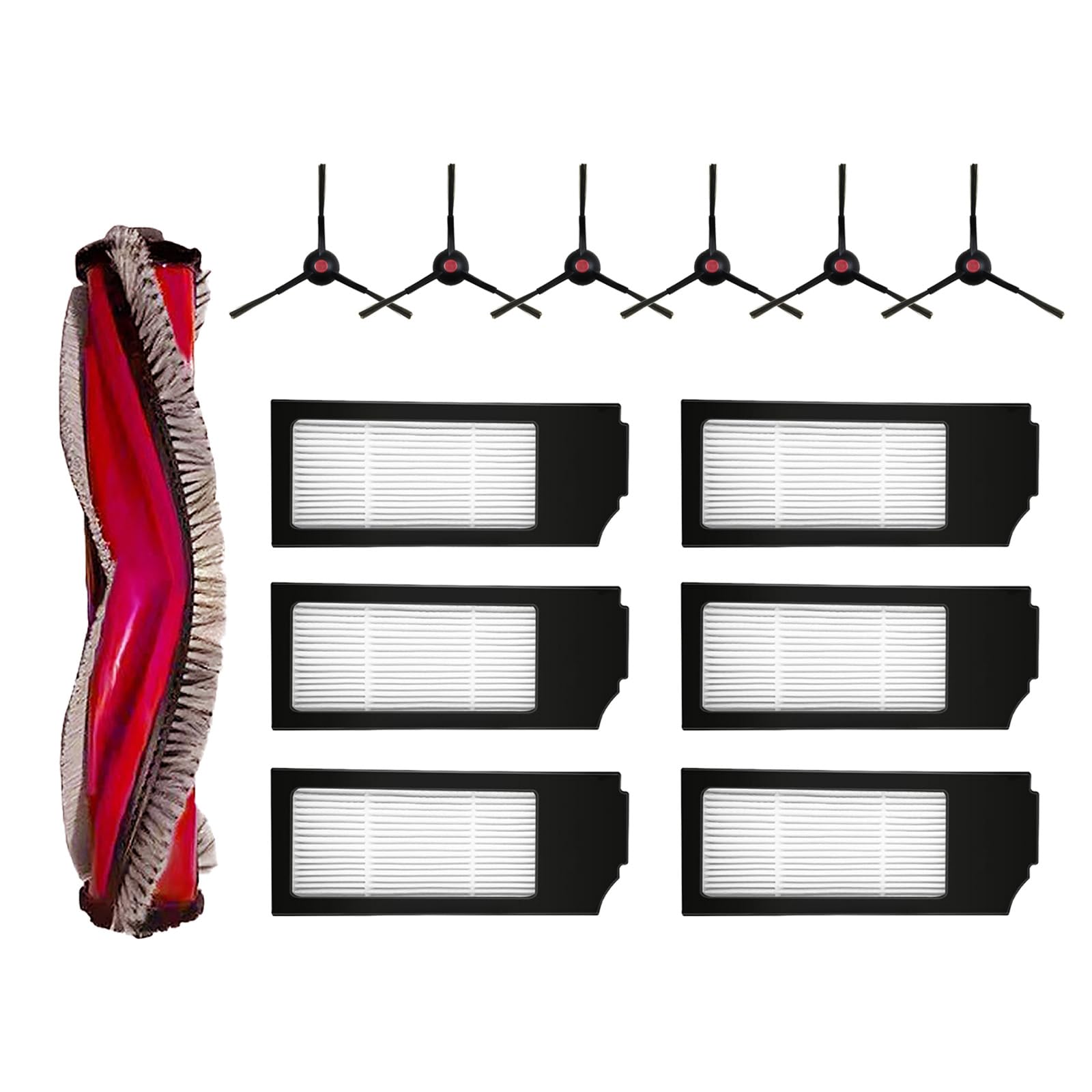 Robot Vacuum Replacement Parts Fit For Yeedi C12 Pro Plus, Replacement Accessories kit Fit For Yeedi C12 Plus(13PC- BRUSH ROLL& SWEEP& FILTER)