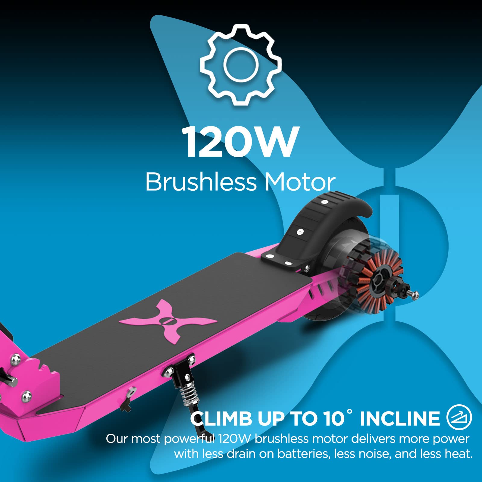 Hover-1 Flare Electric Scooter | 8MPH, 3M Range, 6HR Charge, Speed-Battery Indicator, 6 Inch Front & 5.5 Inch Back Solid Tires, 132 LB Max Weight, Cert. & Tested - Safe for Kids