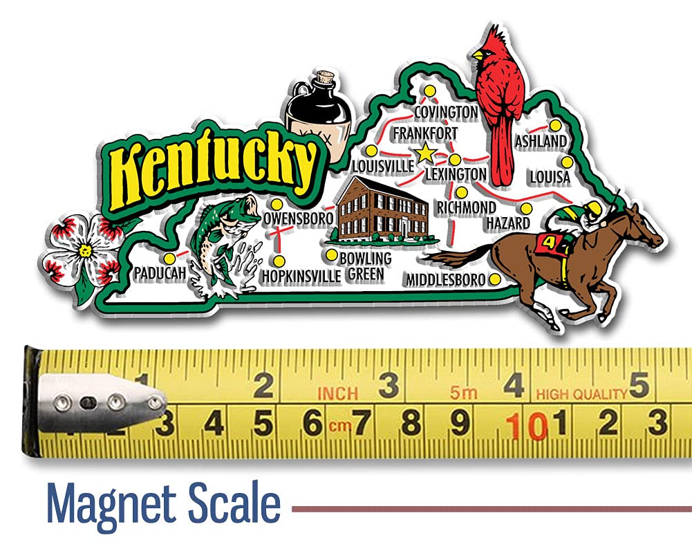 Kentucky Jumbo State Magnet by Classic Magnets, 5.1" x 2.8", Collectible Souvenirs Made in The USA