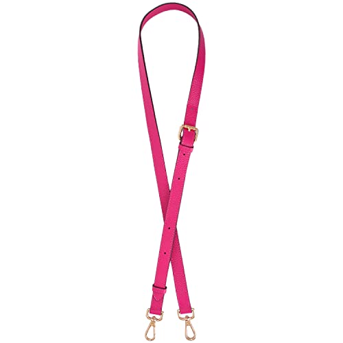 Live Up Full Grain Leather Adjustable Replacement Cross Body Purse Shoulder Strap Handbag Bag Wallet, 2/3" Wide (Rose)
