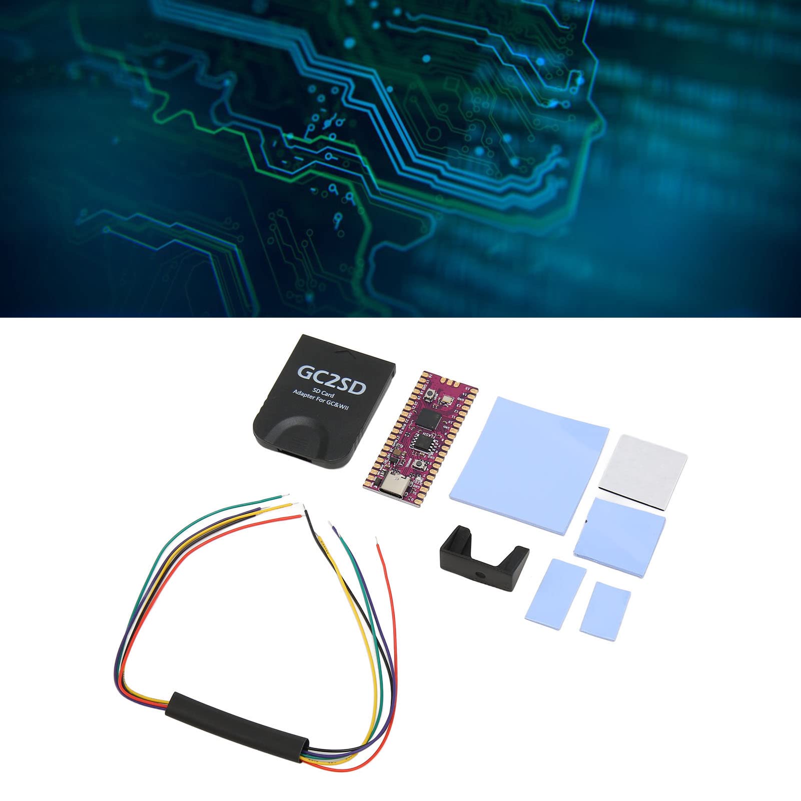 Microcontroller Board, USB C Interface Professional Microcontroller Replacement Modchip Dual Core Plug and Play 512GB Memory Maximum for Game Console (Black)