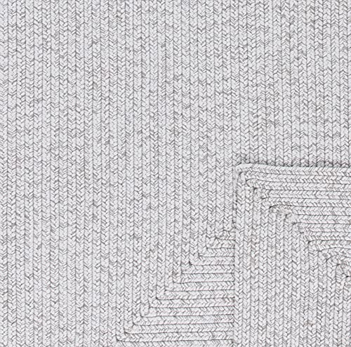 SAFAVIEH Braided Collection 4' x 6' Silver/Grey BRD315F Handmade Country Cottage Reversible Area Rug