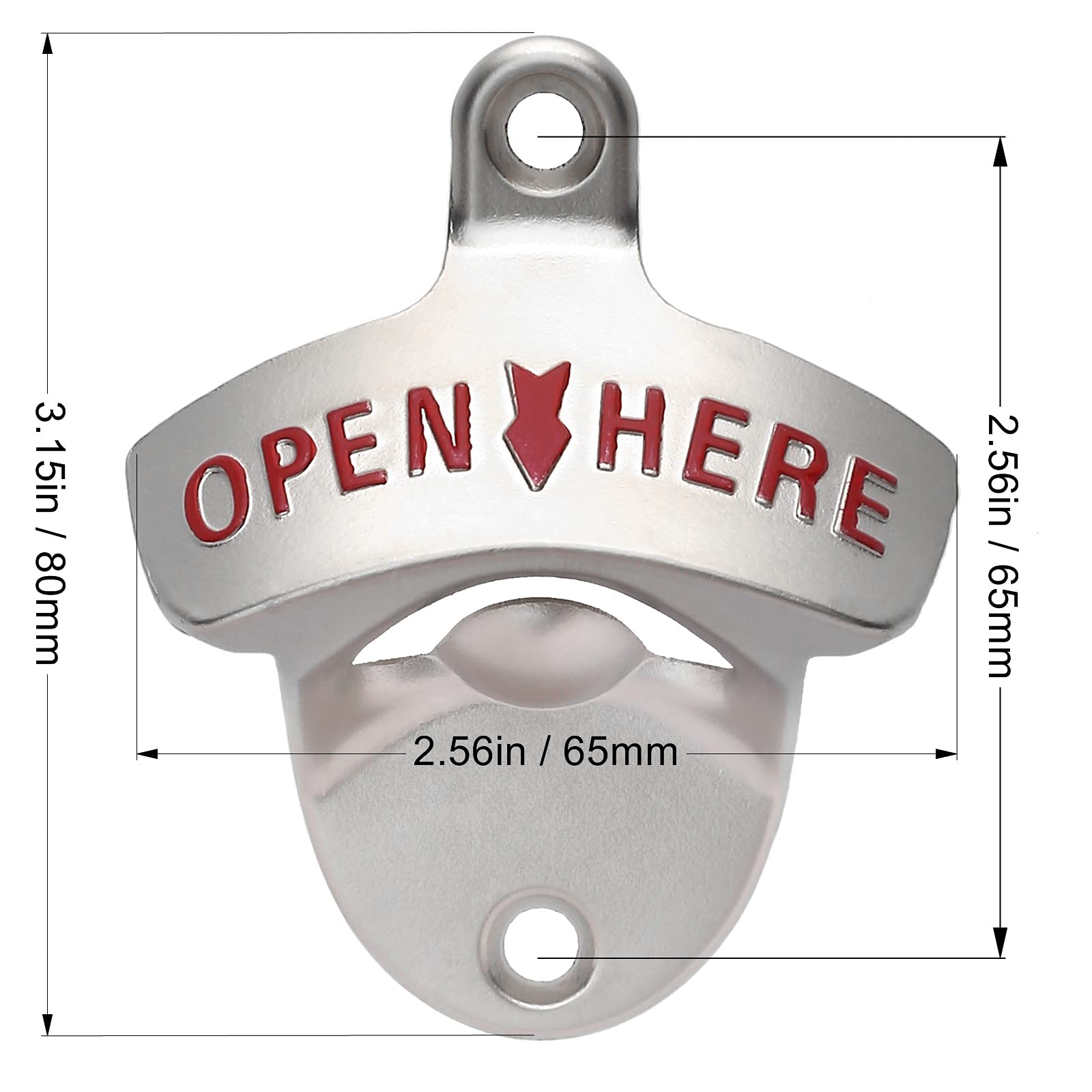 Luwanburg Stainless Wall Mounted Magnetic Beer Bottle Opener- Silver Magnetic Bottle Cap Opener Mountable (Pack of 2)