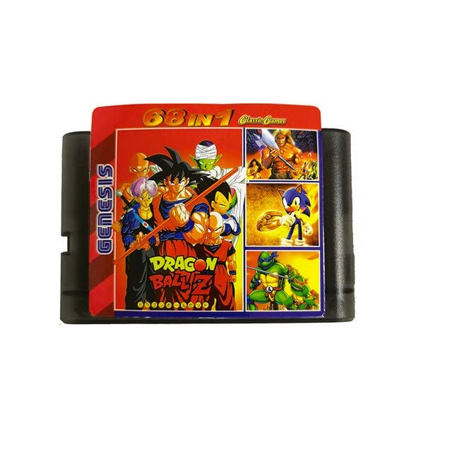 MD 68 In 1 Sega Game Cartridge For 16Bit Megadrive Genesis With COMIX Contra Alisia Dragoon (US)