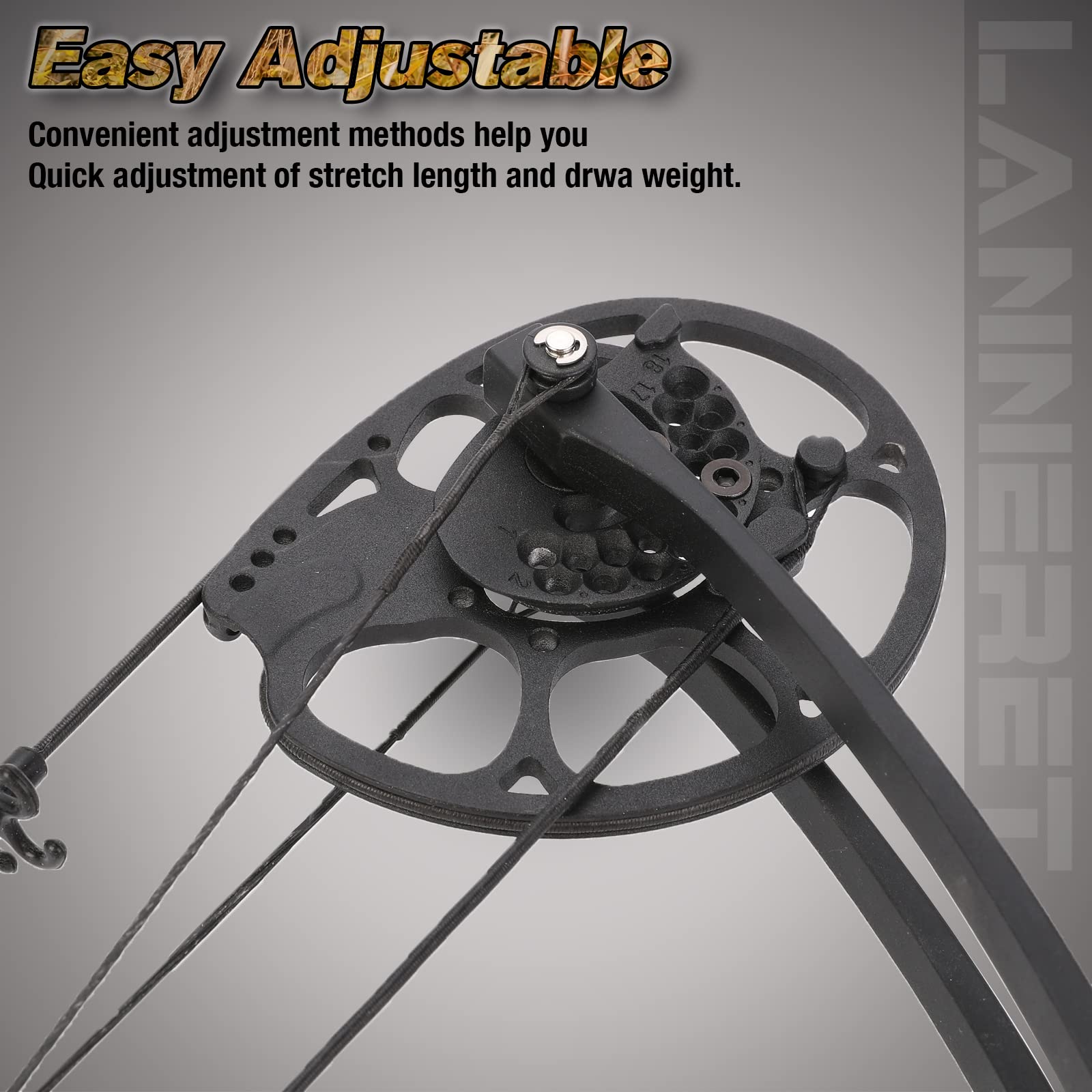 Lanneret Compound Bow and Archery Sets - Right Hand Archery Compound Bows 0 - 70 lbs Draw Weight Adjustable for Adults and Beginners,Hunting Bow Kit for Beginner Camouflage