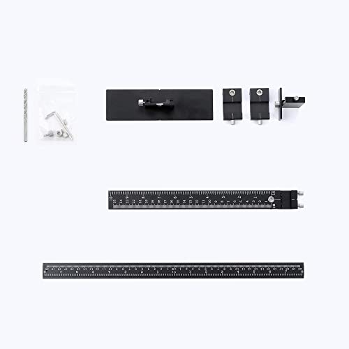Lonfu Cabinet Hardware Jig for Handles, Adjustable Template with Convenient and Precise Installation for Door and Drawer Knobs,Pulls,Tool Accessories Jig of Aluminum Alloy