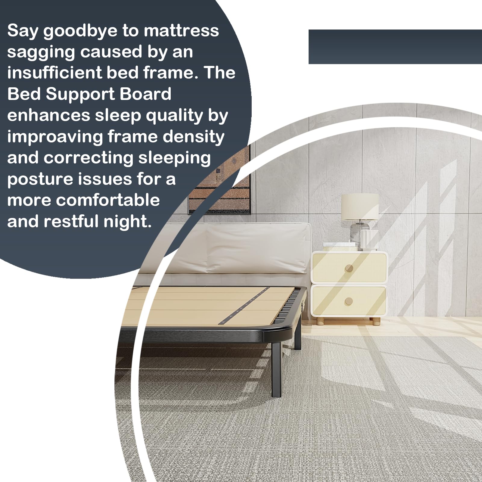 NobleRealm® Foldable Box Spring Full | Full Size Bunkie Board & Bed Support Slats | Bed Board for Mattress Support | Easy Setup, Noise Minimizing, Moisture Resistant (48 x 60 Full Size)