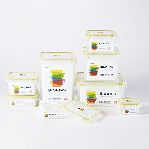 Komax Biokips Food Storage Container – Square Food Containers – Airtight Containers w/Lids – BPA Free Kitchen Storage Containers to Store Nuts, Chocolate, Beans & More (Set of 6, 37 oz)