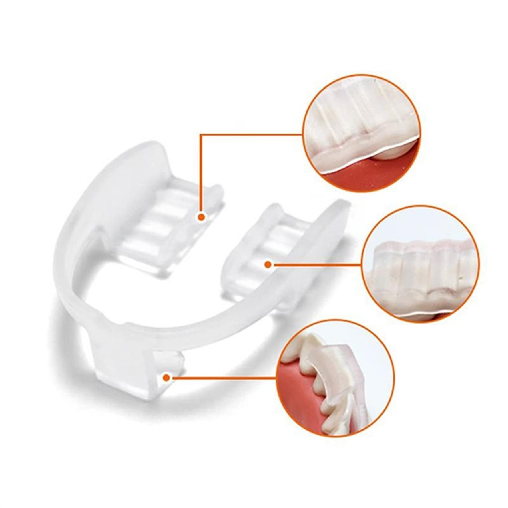 NAGAD Guard for Teeth Clenching Nighttime Mouth Guard Sleep Teeth Guards for Upper and Lower Jaw Transparent Dental Guards, White, 1.77*1.38 Inch, 1.0 Count