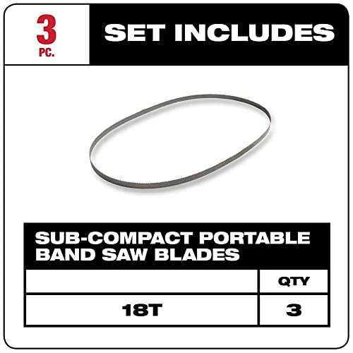 Milwaukee 48-39-0572 Sub-Compact Portable Band Saw Blades, 27-Inch 18TPI, 3 Blades per Pack, 3 Pack (9 Blades Total)