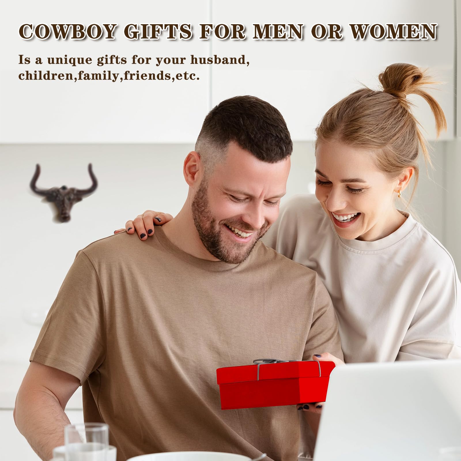 Smelish Cowboy Hat Rack for Wall, 2 Pack Modern Cast Iron Cowboy Hat Holder Cowgirl Hat Hanger, Heavy-Duty Cowboy Hat Holder for Western Walll Decor Storage and Display