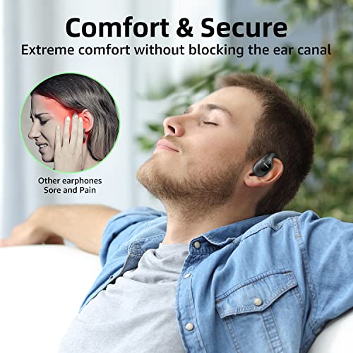 Open Ear Air Conduction Headphones, Bluetooth 5.3 Earbuds with 50H Playtime IPX5 Waterproof Wireless Earbuds ,16mm Dynamic Drivers Sport Headphones with Earhooks for Running, Walking and Workouts