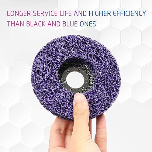 LotFancy Stripping Disc, 6PCS 4 1/2β x 7/8β Quick Easy Strip and Clean Discs, Paint and Rust Remover Stripper for Angle Grinder, Silicon Carbide Abrasive Wheel for Wood Metal Fiberglass, Purple